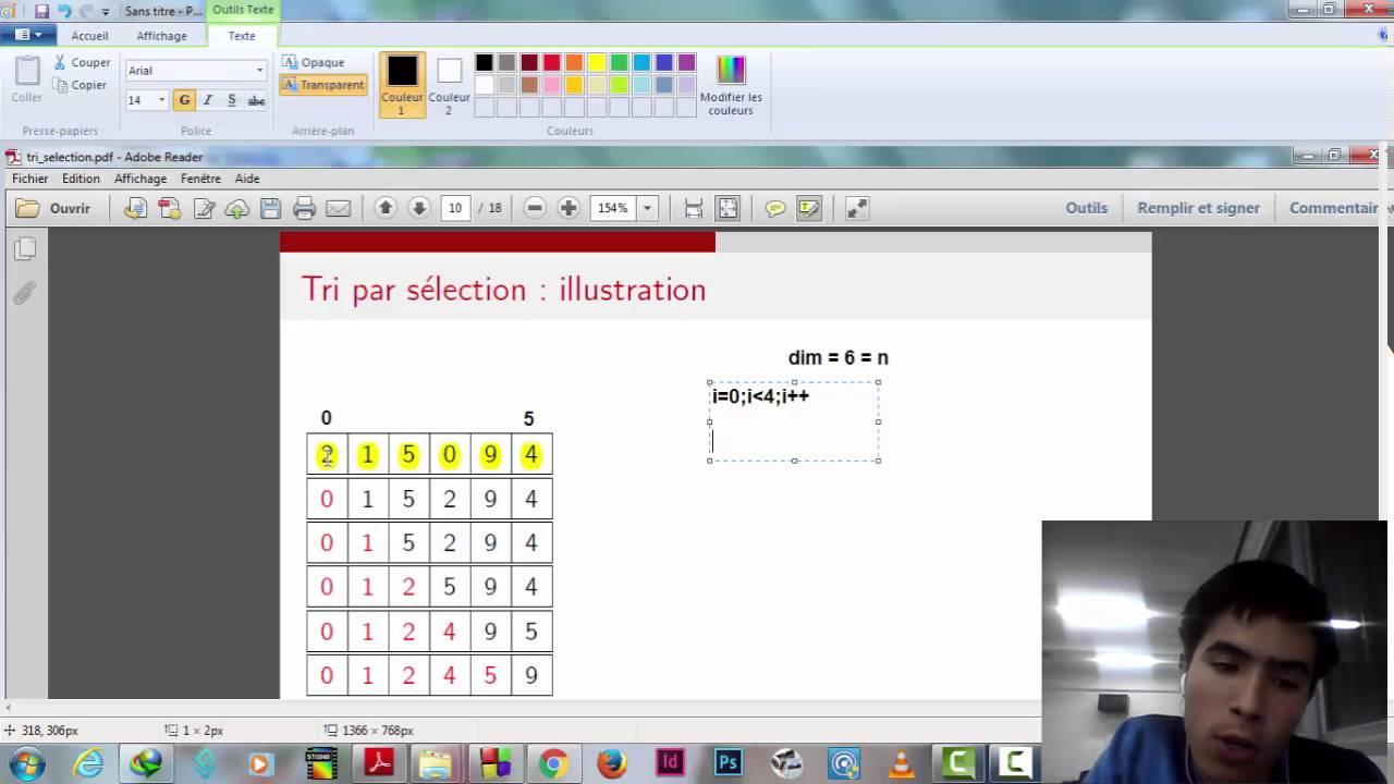 langage C : procédure de tri par selection bien expliqué (darija ...