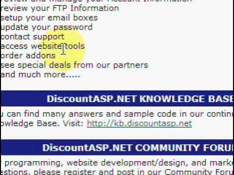 Connect ASPNET Website to SQL Server Database using DiscountASP (Part 2 of 3) - YouTube