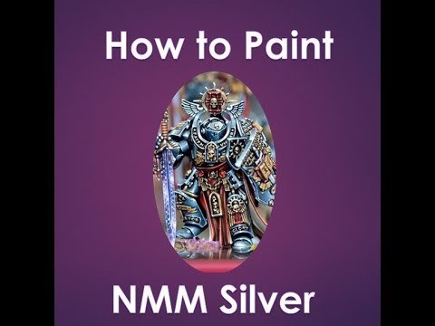 Tutorial how to paint Warhammer non-metallic Metal NMM Silver - YouTube