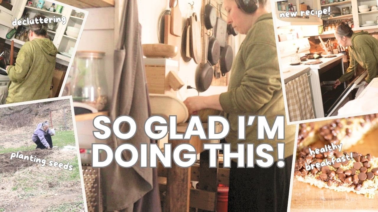 Minimalizing my kitchen, planting seeds, sourdough breakfast bars - YouTube