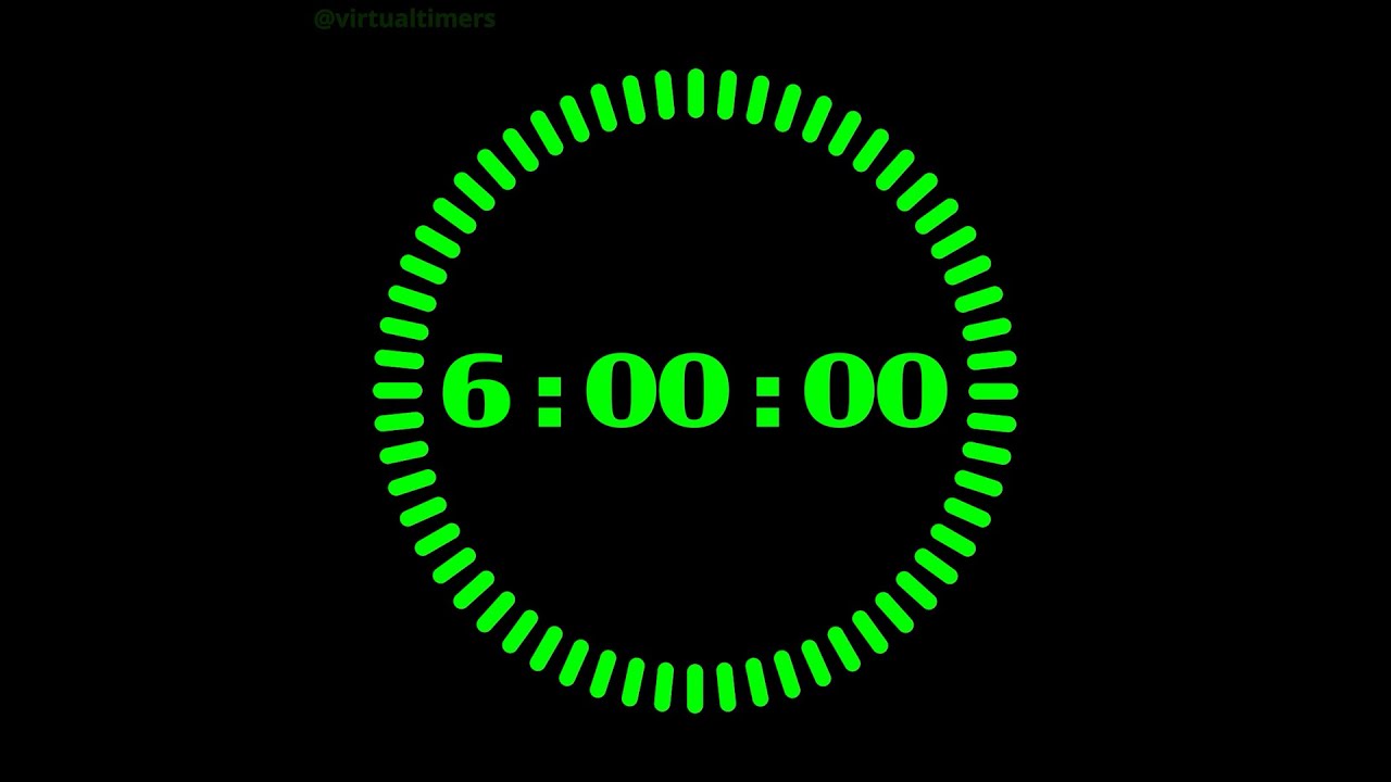 6 Hour Countdown Timer with Alarm and Progress Visualizer - Radial ...