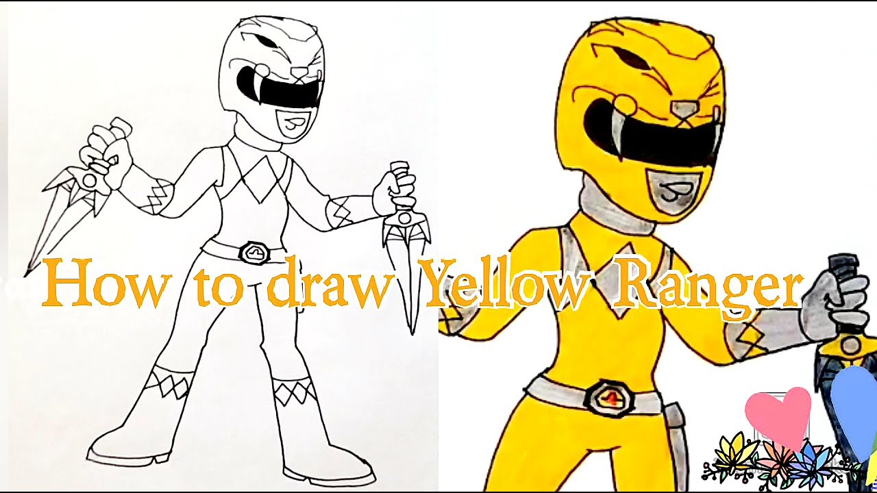 EZ DRAW | How to draw Yellow ranger from Power rangers| Drawing for ...