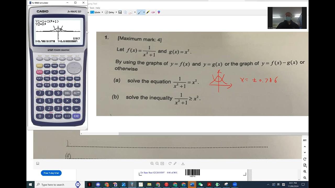 using GDC to solve equations and inequality IB AASL - YouTube