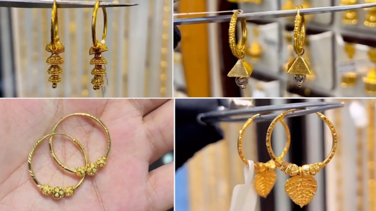 2024 Latest Gold Bali designs with weight | 2 to 6gram gold bali design ...