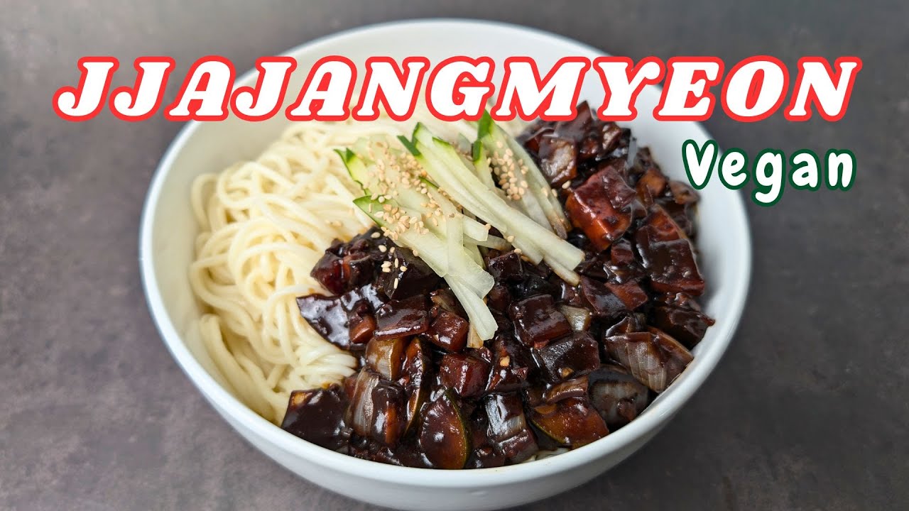 Vegan Jjajangmyeon Recipe | Korean Noodles in BlackBean sauce ...