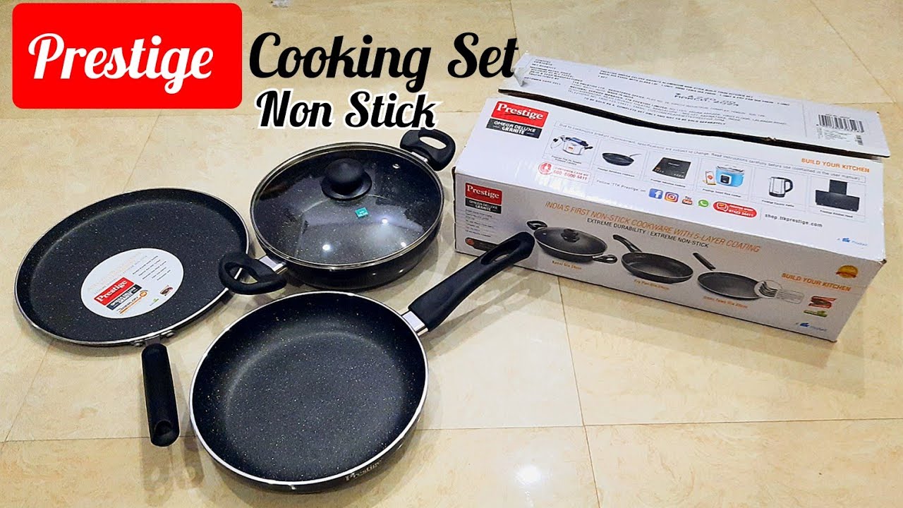 Prestige Non Stick Cooking Set | Set Of 3 Piece | Kadahi, Frying Pan ...