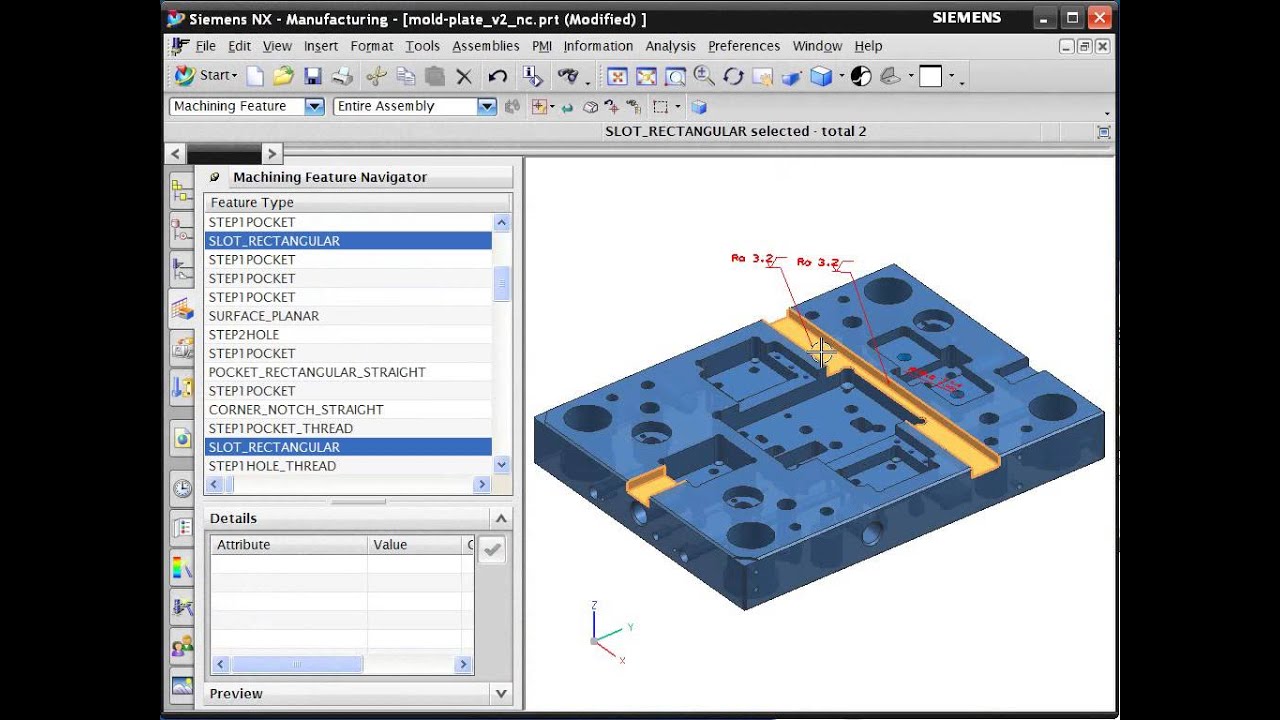 GEOPLM Siemens PLM NX CAM video FBM - YouTube
