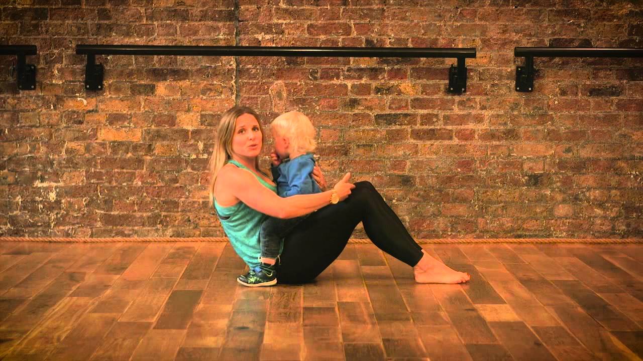 New mum exercises with baby - abs - YouTube