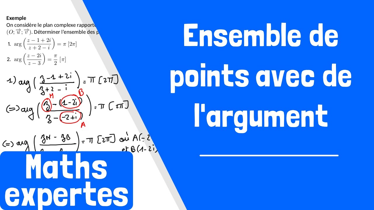 Comment déterminer un ensemble de points avec l'argument ? - YouTube