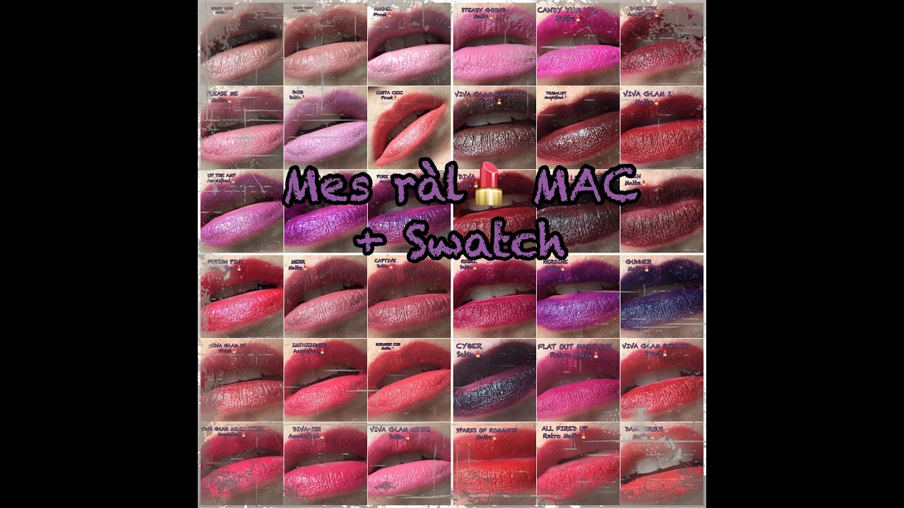 Mes Rouges à Lèvres *MAC* + Swatch - YouTube