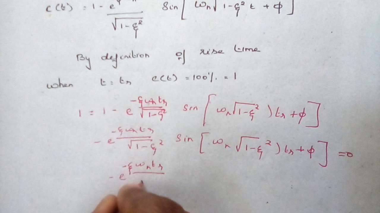 Time response specification td,tr,tp, - YouTube