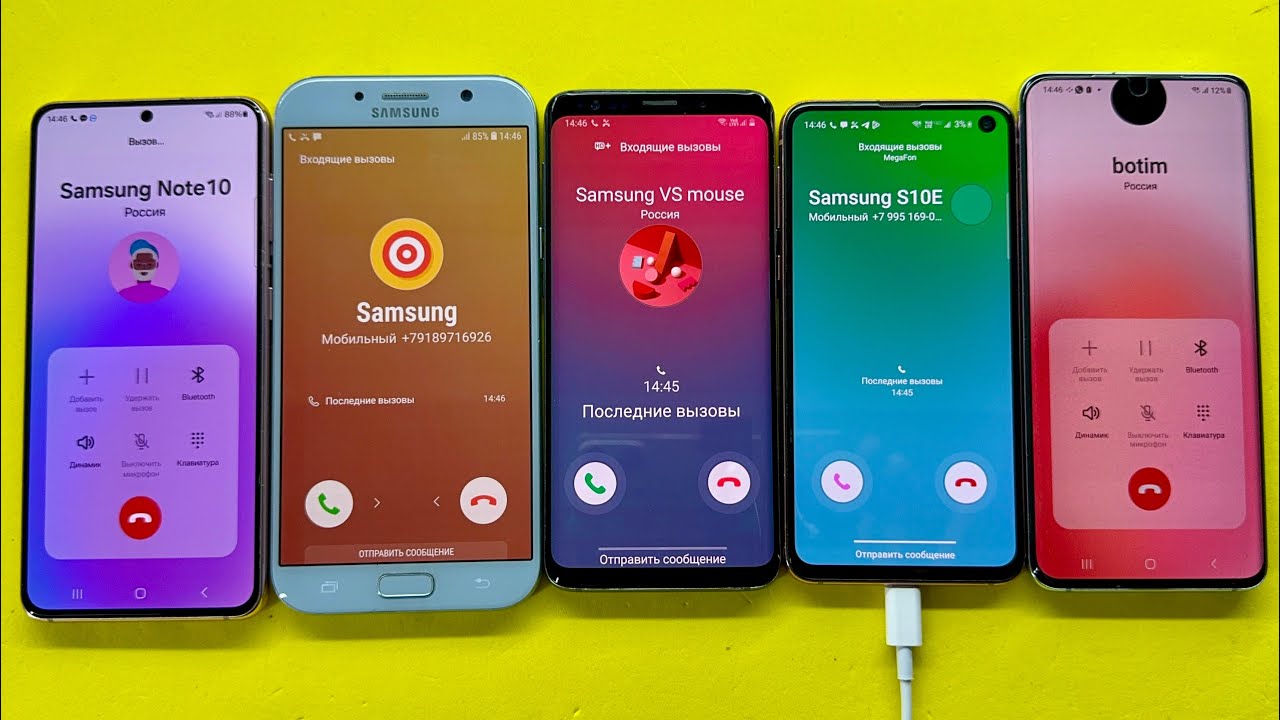 Five Samsung Incoming&Outgoing Calls Samsung S21, Samsung A7,Samsung S9 ...