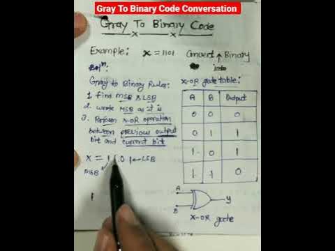 How To Convert Gray Code Into Binary Code #zeroones #newfeeds #newshort #code #graycode - YouTube