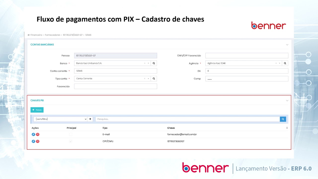 ERP e PIX Benner - YouTube
