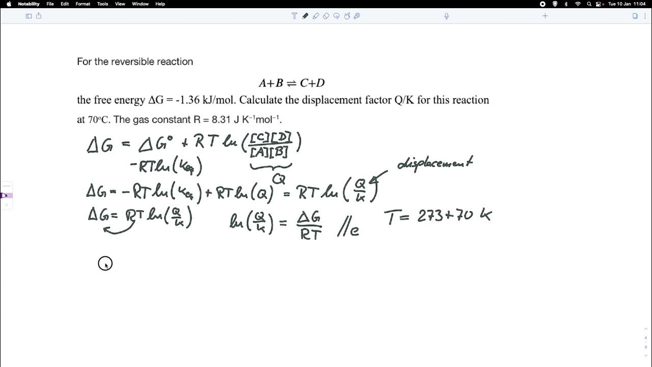 Calculate the displacement factor of a reaction - YouTube