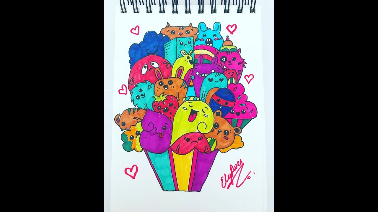 Keçeli kalemlerle Doodle çizimi How to draw Doodles? - YouTube