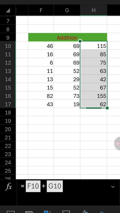 Excel Addition Formula Video #excel #knowledge #pepscience - YouTube