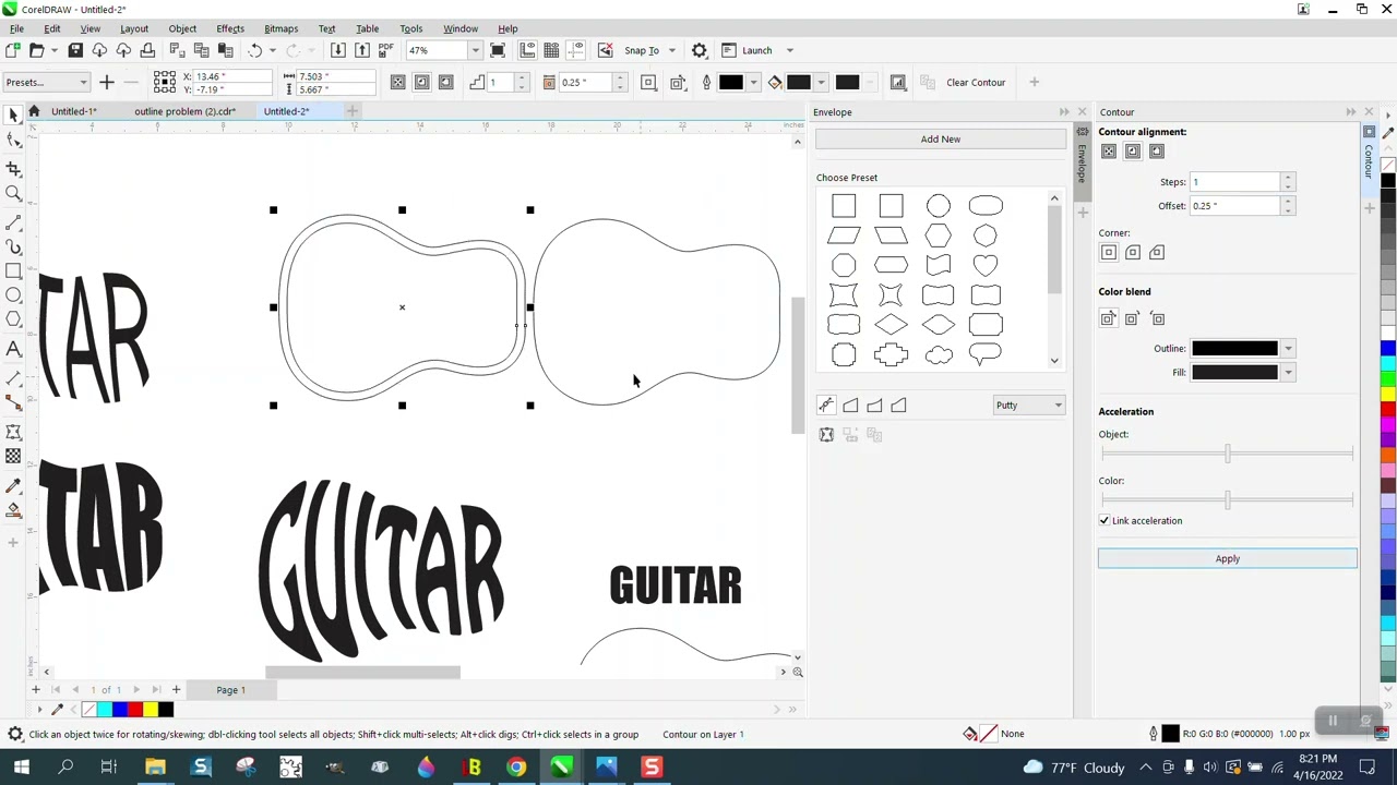 Corel Draw Tips & Tricks Envelope Tool Name in a shape part 2 - YouTube