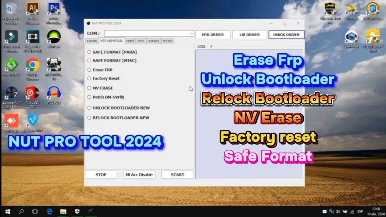 NUT PRO TOOL 2024, Unlock Bootloader, Erase Frp - YouTube