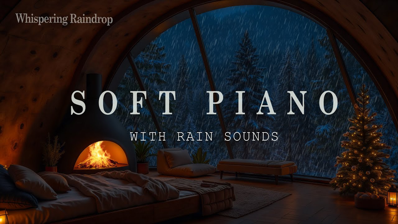 Rain Sounds Outside the Forest and Warm Bedroom 🌧️🔥 Calming Music for ...
