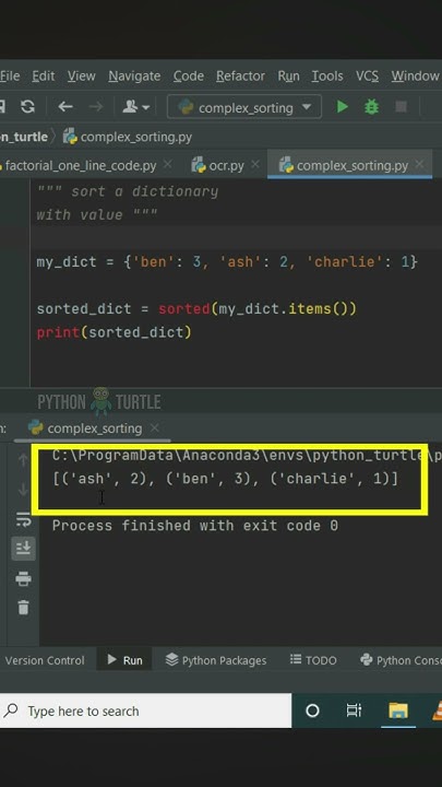 Sort Dictionary by Value ( not by Key ) | Python Tamil #coding # ...