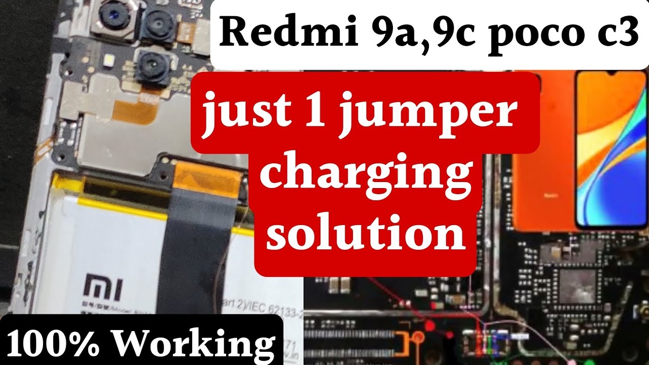 Redmi 9a , 9c, poco c3 just 1 jumper charging solution / After display ...