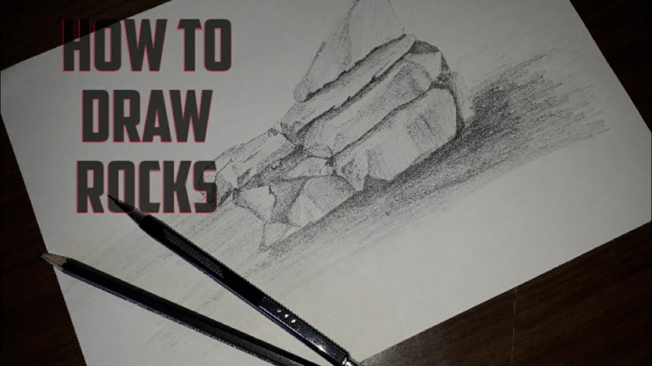 Pencil Drawing Tutorial - How To Draw Rocks - YouTube
