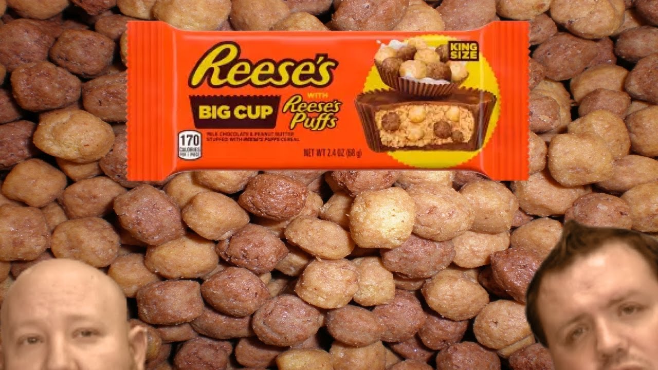 NEW Reese's Big Cup with Reese's Puff Cereal | Two Dudes Review - YouTube