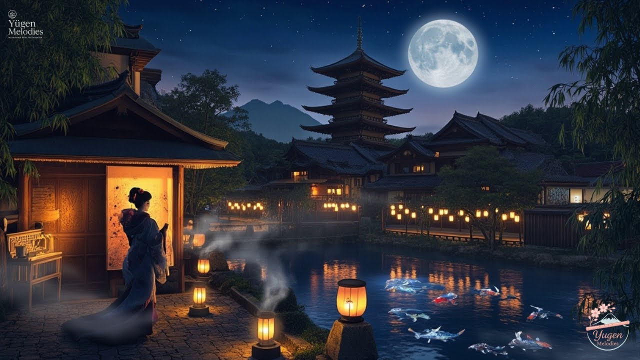 Kyoto Zen Night Ambience — 8 Hour Japanese Nightscape for Sleep ...