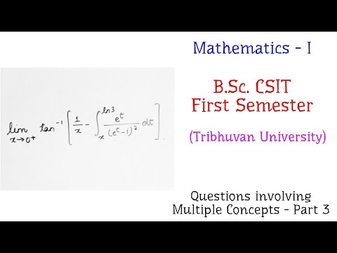 Mathematics-I for B.Sc. CSIT First Semester, TU - Questions involving ...