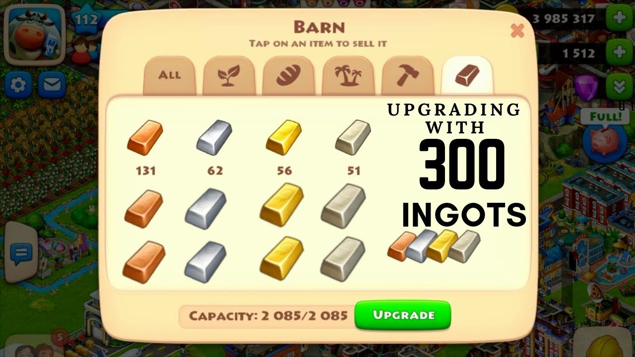 TOWNSHIP : UPGRADING WITH 300 INGOTS - YouTube