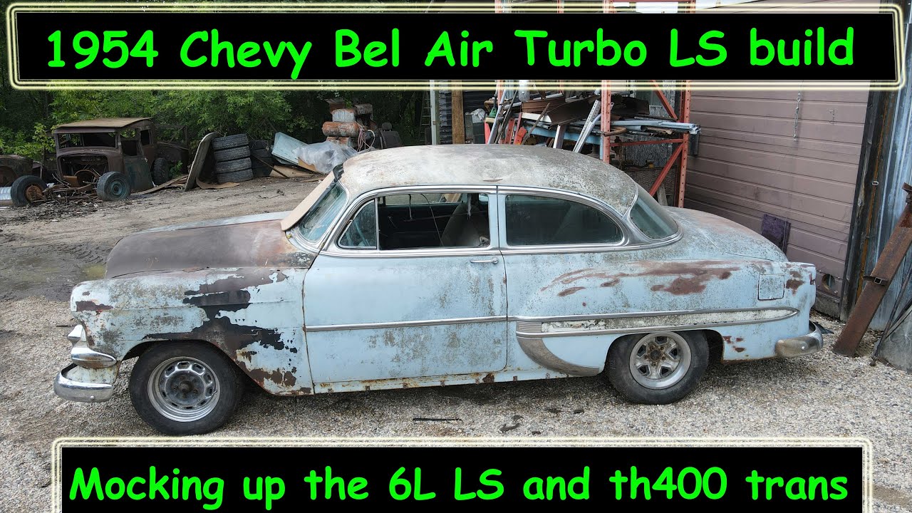 Mocking up the 6l LS in the 54 Chevy Bel Air LS build Part 6 - YouTube