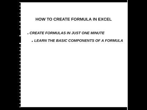 HOW TO CREATE FORMULAS IN EXCEL?CREATE FORMULAS IN ! MINUTE. - YouTube