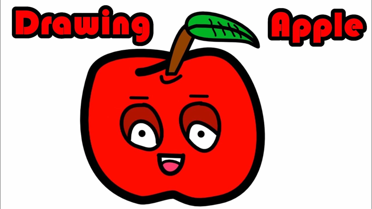 Bolalar uchun olma rasm chizish / Drawing Apple for children - YouTube