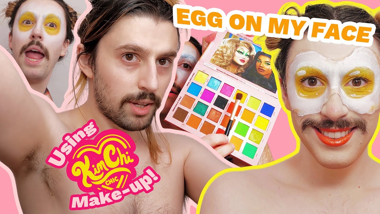 EGG ON MY FACE - Using Kim Chi Chic Beauty Products *Drag makeup* - YouTube