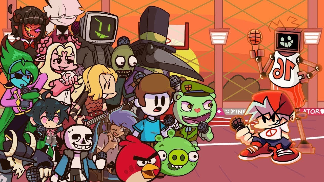 FNF Jumpman Mario But Different Characters Sing It 🎵 Everyone Sings ...