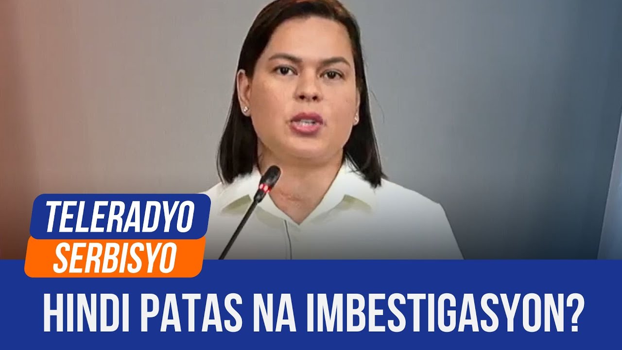 VP Duterte questions fairness of NBI probe on threat vs Marcos | (11 ...