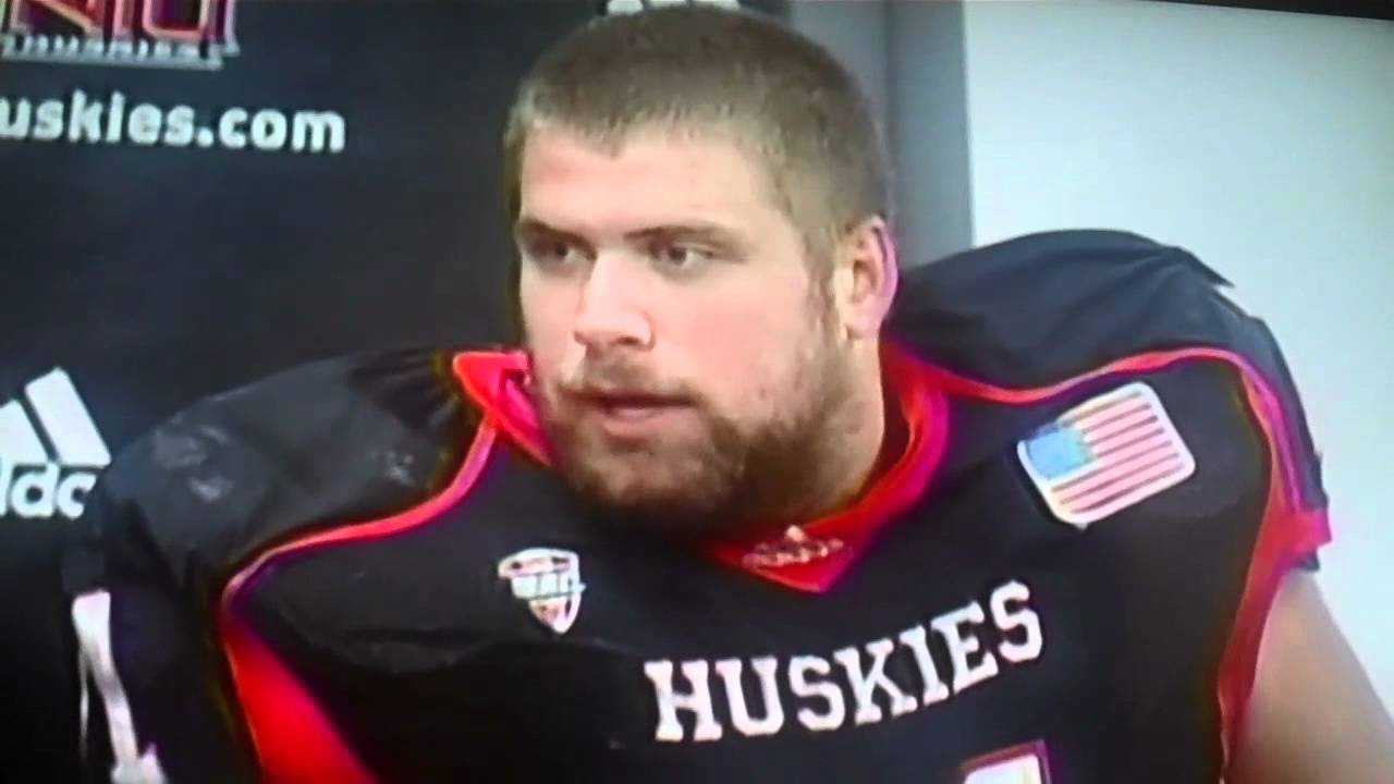 NIU CENTER SCOTT WEDIGE AFTER HUSKIES RUSHED FOR 494 YARDS - YouTube