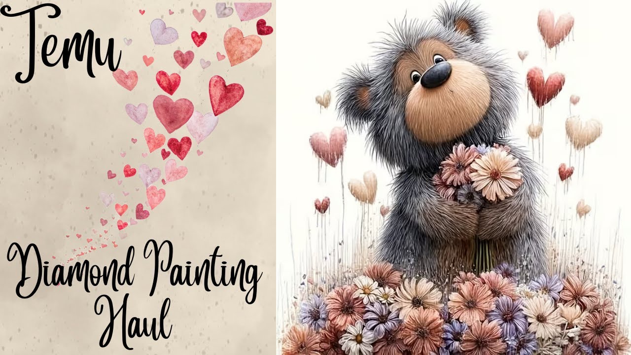 TEMU - Valentine Bear - Diamond Painting Haul - Diamond Art Craft ...