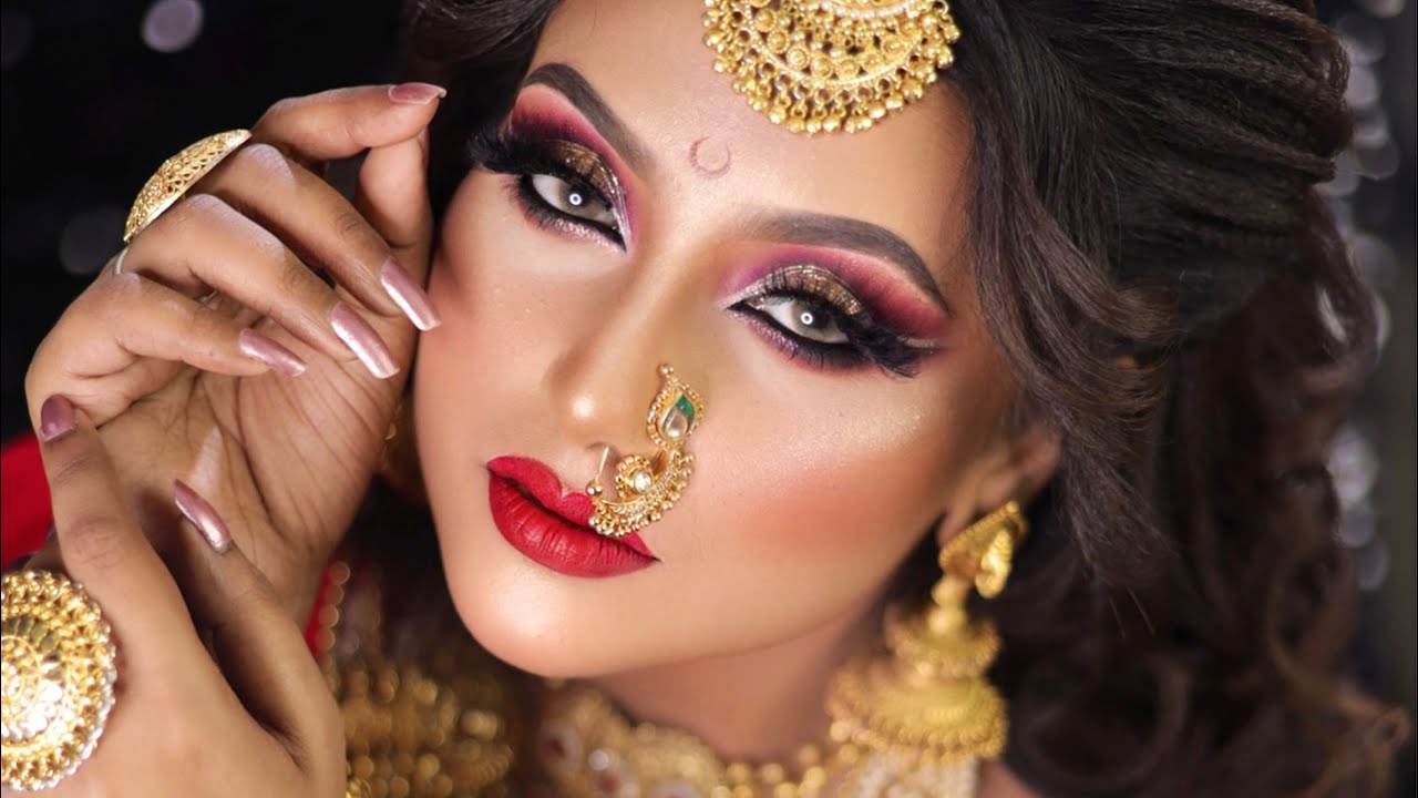 Maharastrian Bridal Makeup - YouTube