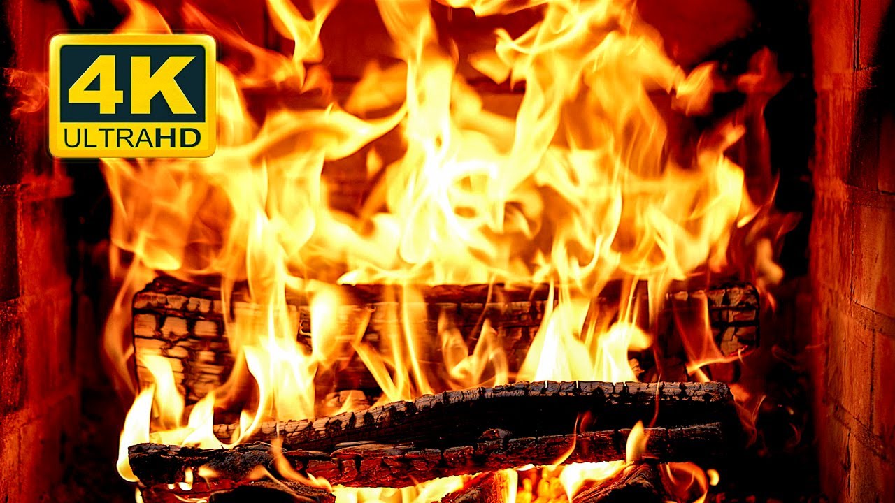 🔥 FIREPLACE Ultra HD 4K. Fireplace with Crackling Fire Sounds ...
