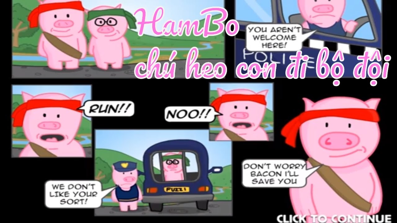 Hambo Chú heo con đi bộ đội - Gamer funny for kids - YouTube