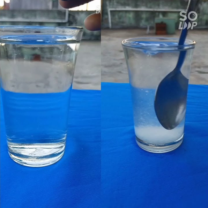Food colouring diffusion in normal and salt water experiment/ # ...