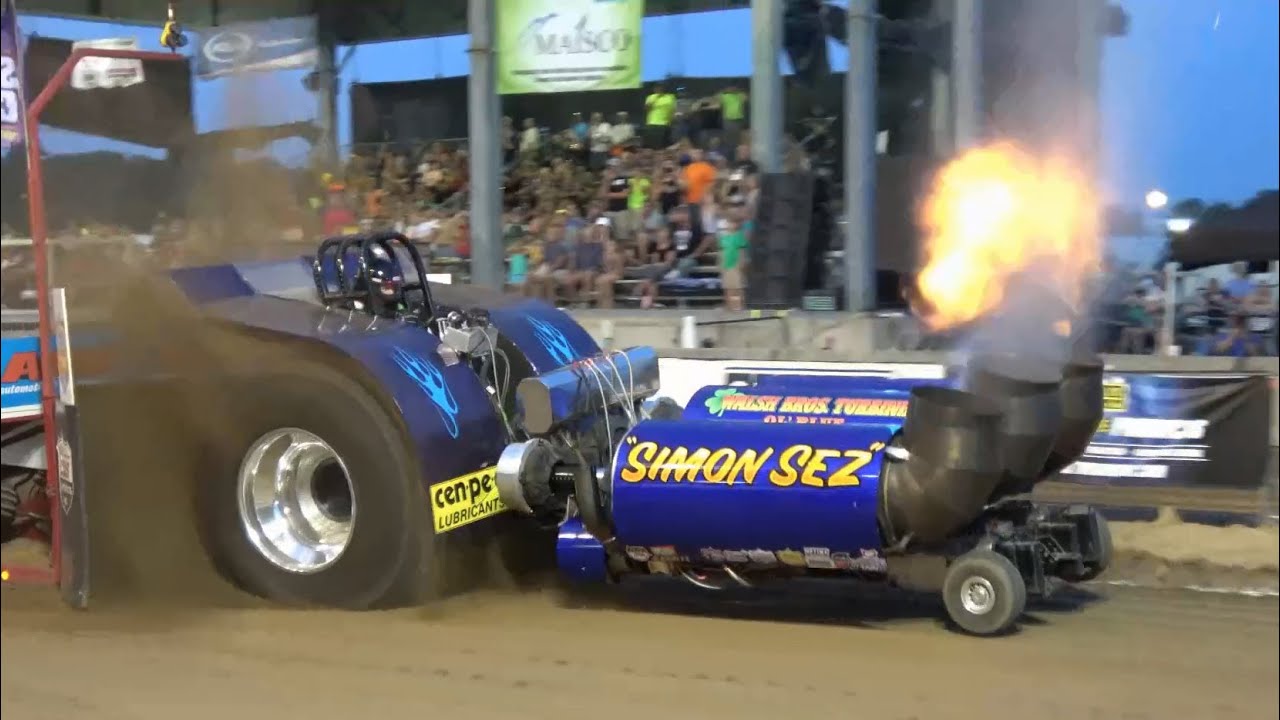 2019 Lucas Oil Super Modified Tractors pulling in Goshen, IN - YouTube