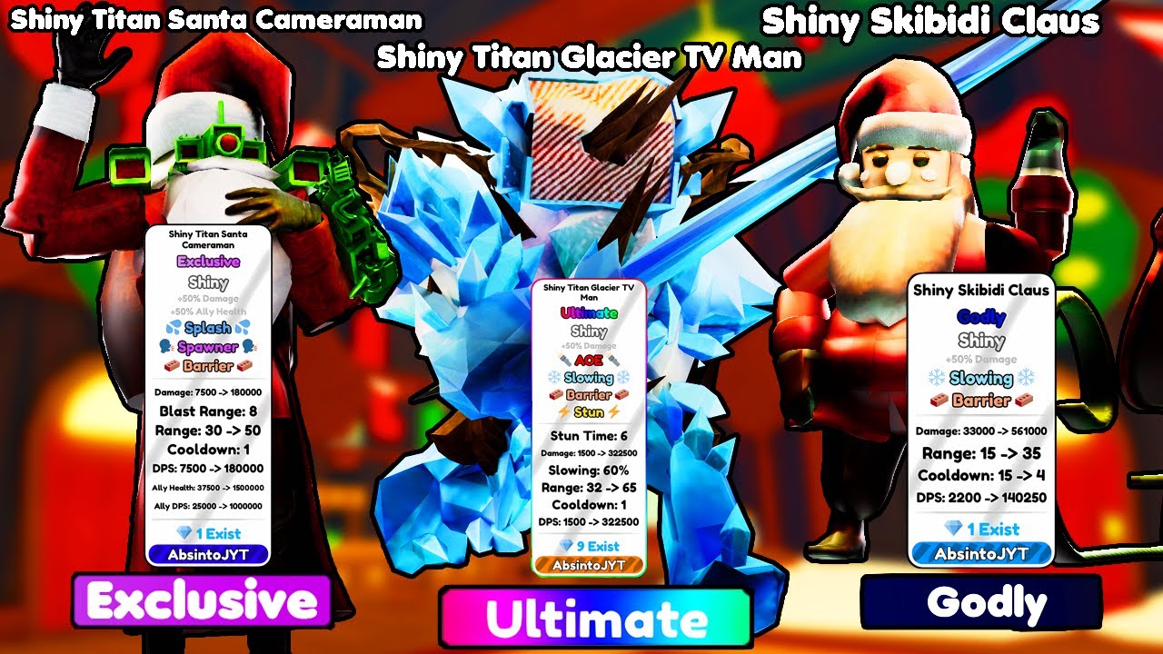PEGUEI O ULTIMATE SHINY TITAN GLACIER TV MAN, SKIBIDI CLAUS E TITAN ...