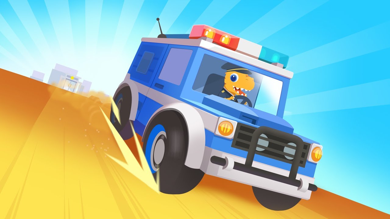 Dinosaur Police Car🚓 - Police Chase Games for Kids | Kids Learning ...