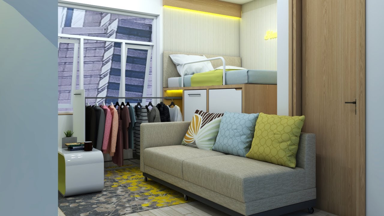 TINY APARTMENT 17sqm ( 183sqft MICRO APARTMENT TOUR ) | SPACE SAVING ...
