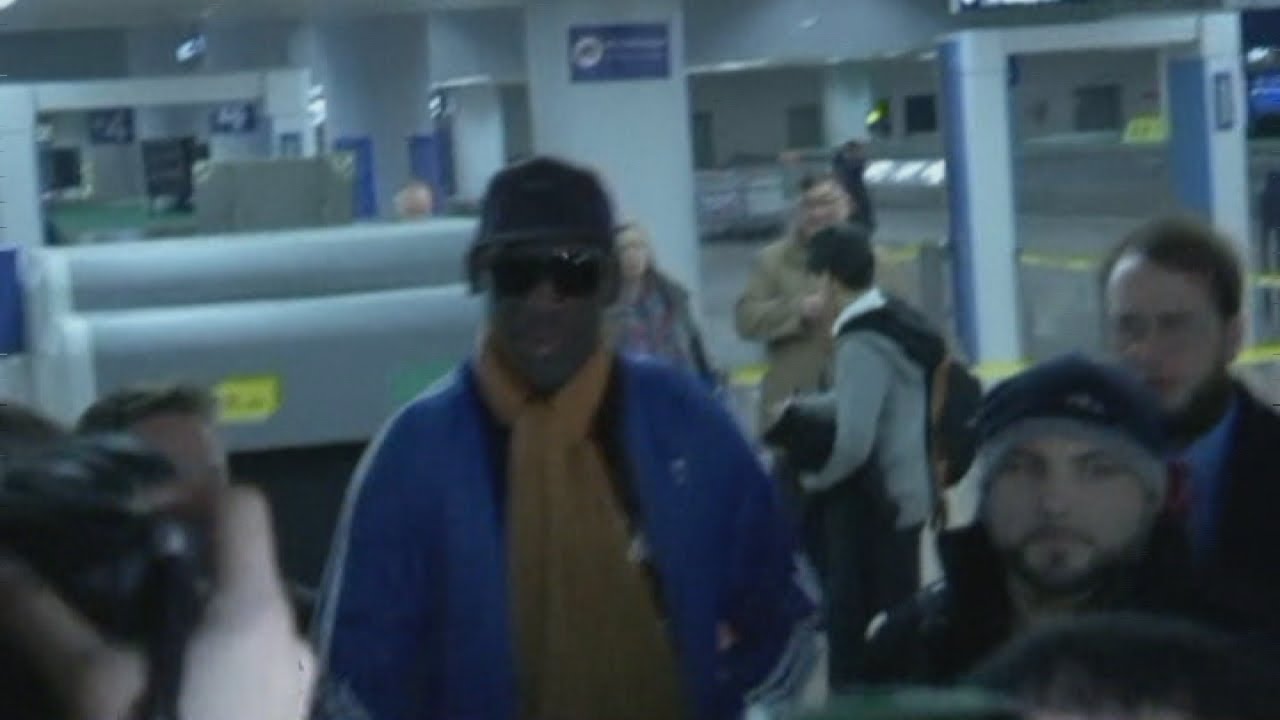 Crying Dennis Rodman returns from trip to North Korea - YouTube
