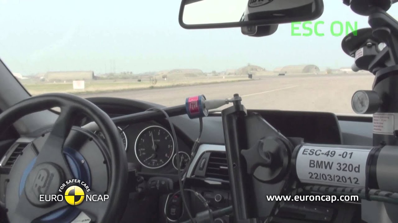 Euro NCAP BMW 3 Series ESC test - YouTube