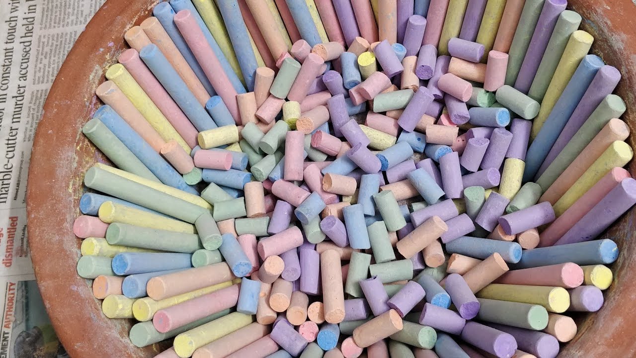 Chalk lovers 😍 | asmr | Colour Chalk breaking 💥 | Chalk Crumbling ...